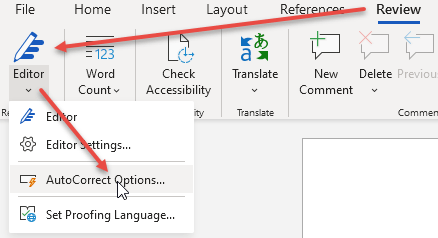 How do I disable autocorrect in Microsoft Word? (Word Online) - Microsoft Q&A