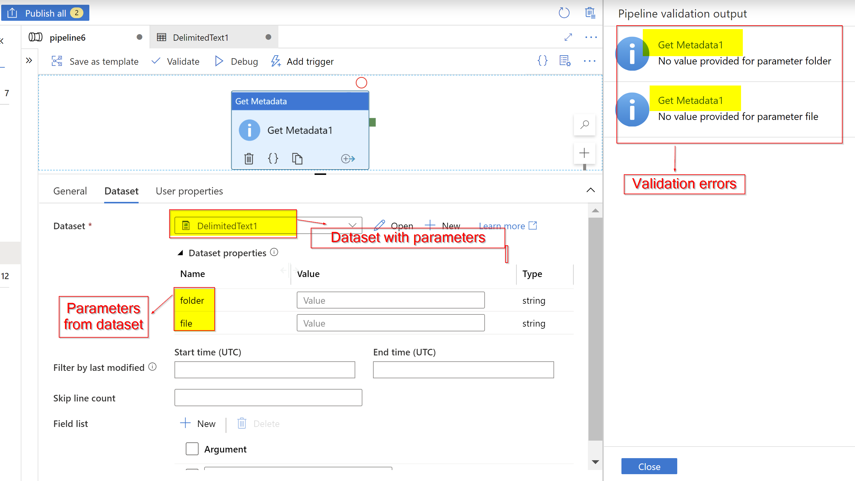 Make Optional Parameters In Csv Dataset Azure Data Factory Microsoft Qanda