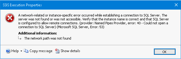 A Network-related Or Instance-specific Error Occurred While