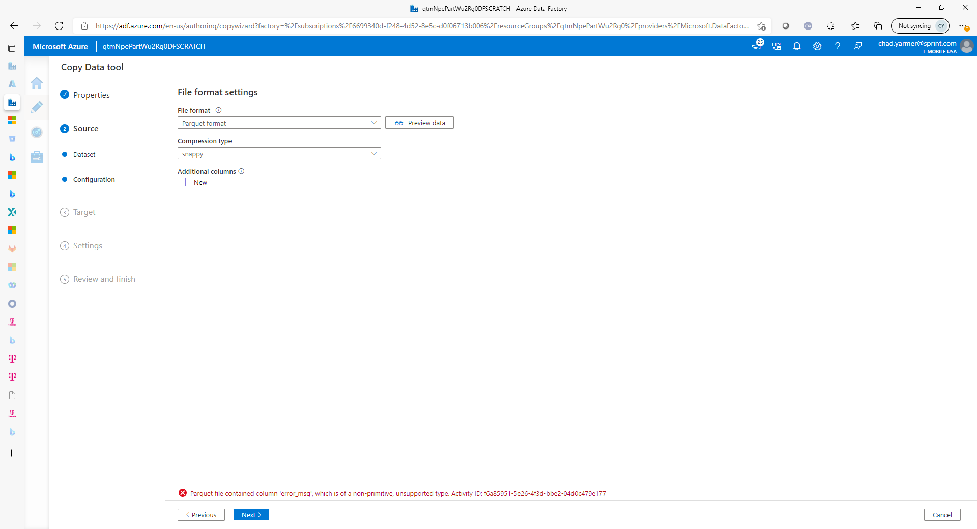 Why Does Dynamic Datatype In Adx Fails When Loading In Data Factory 7367