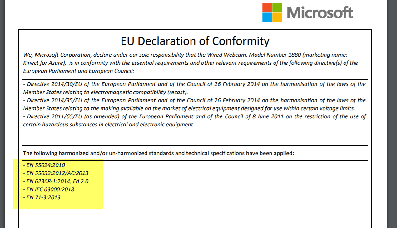 Microsoft Azure Kinect Laser Classification - Microsoft Q&A