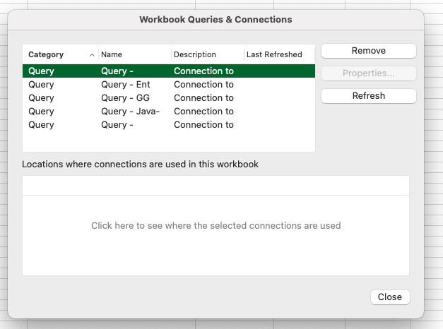"Last Refreshed" not appearing in Workbook Queries & Connections dialog ...