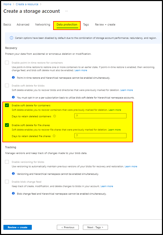 Storage Account : Data Protection for ADLS + Hierarchical Namespace ...