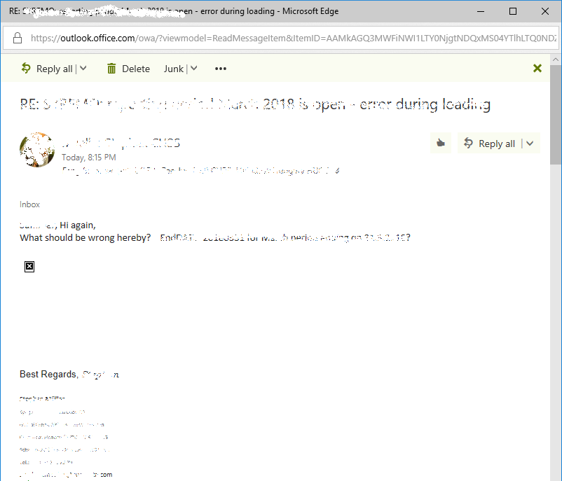 Images are not showing properly in OWA of Office 365 - Microsoft Q&A
