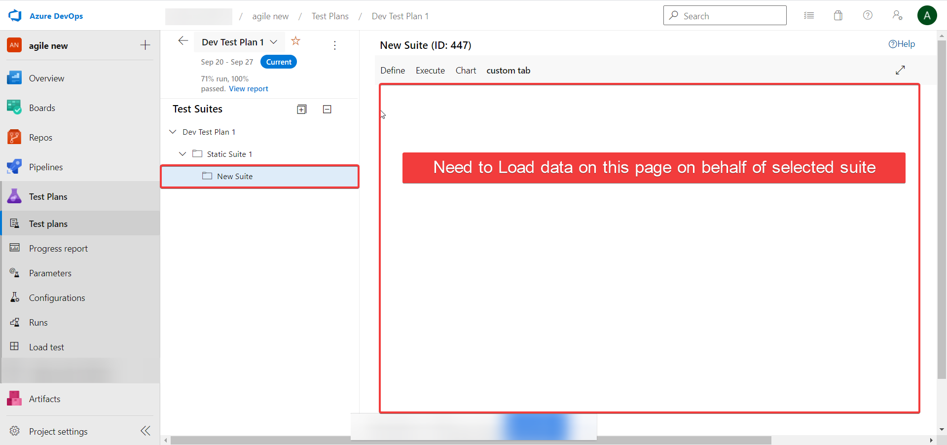 Vsts Extension How To Get Selected Suite Data From Test Suites Table On Loading Of Custom Tab