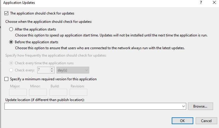 Clickonce App Doesnt Update On Startup Microsoft Qanda 