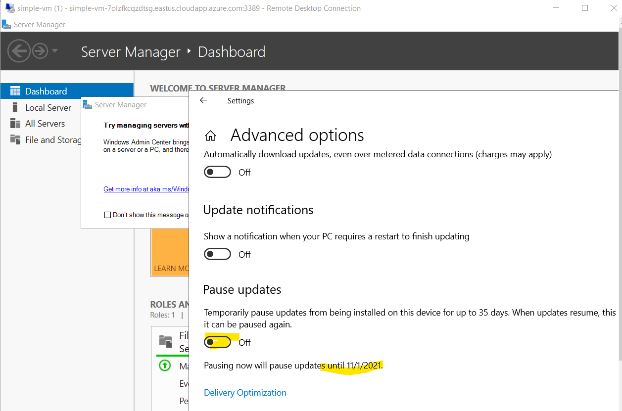 Deploying An Azure Windows Vm With Arm Template By Setting The Enableautomaticupdates To False 