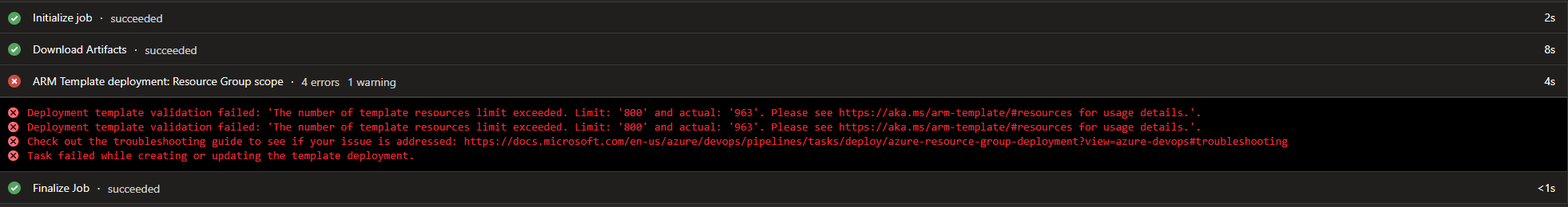 Armtemplate Dev Deployment Error Invalidcontentlink Linkedtemplate Format Poweshell Script
