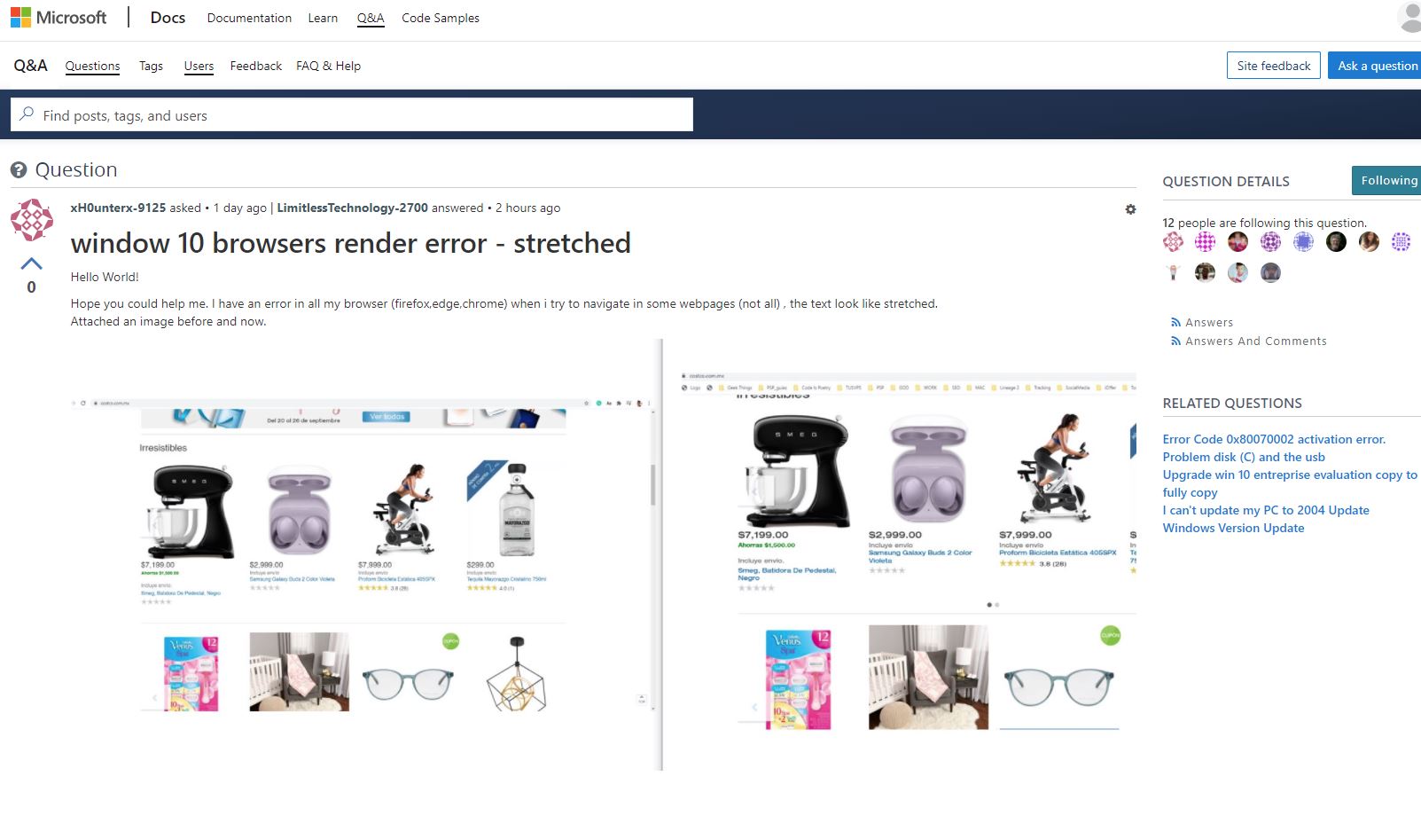 window 10 browsers render error - stretched - Microsoft Q&A window 10 browsers render error - stretched - Microsoft Q&A