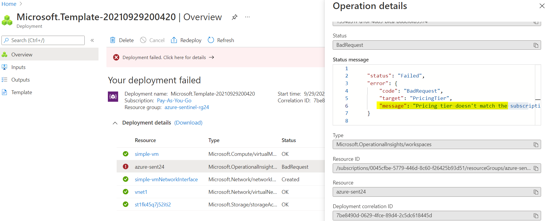 Facing error while trying to deploy custom ARM templates in Azure ... Facing error while trying to deploy custom ARM templates in Azure ...