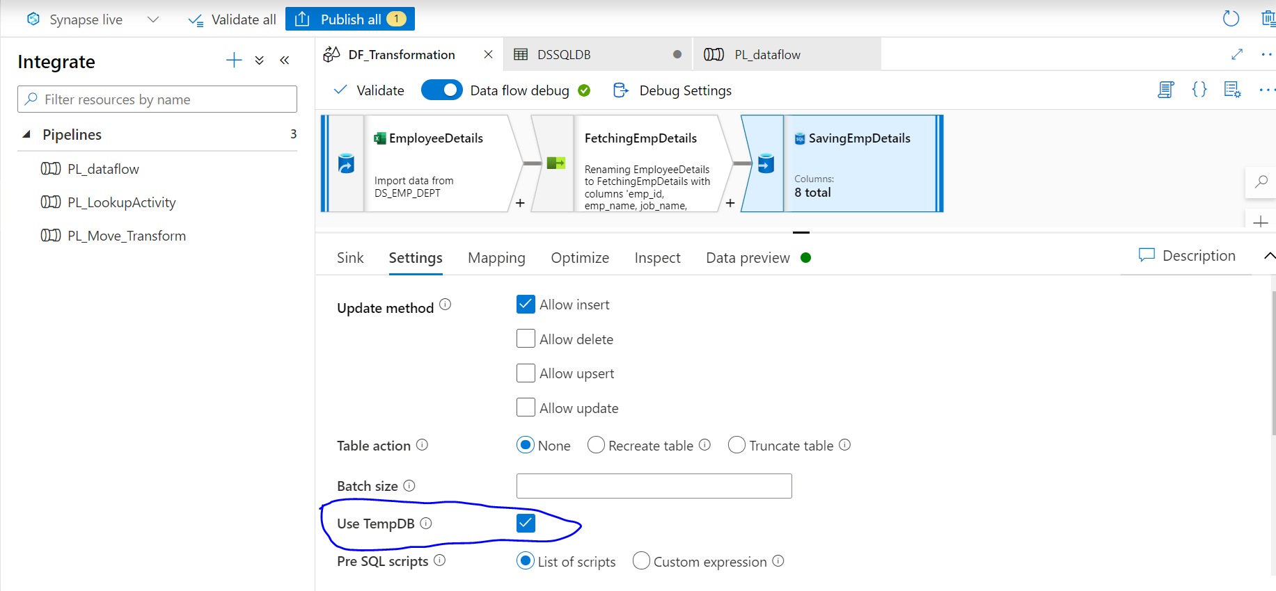Unable To Stagestore In Dedicated Sql Poolazure Synapse Analytics Using Sink
