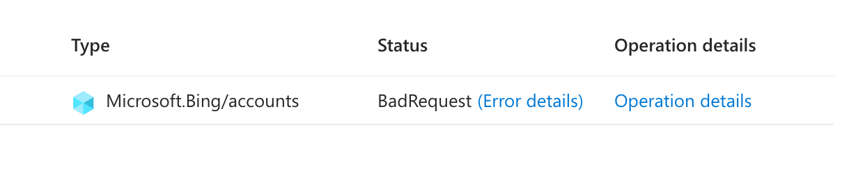 Bing Search Deployment Failed With Internal Errors - Microsoft Q&A