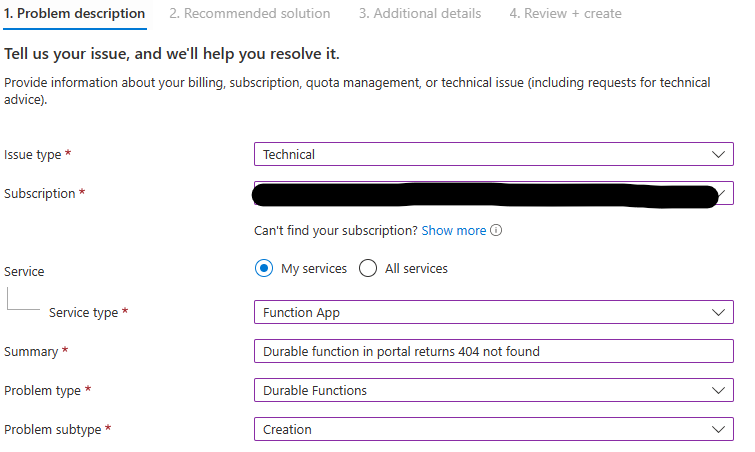 Newly created durable function with default code in azure portal ... Newly created durable function with default code in azure portal ...