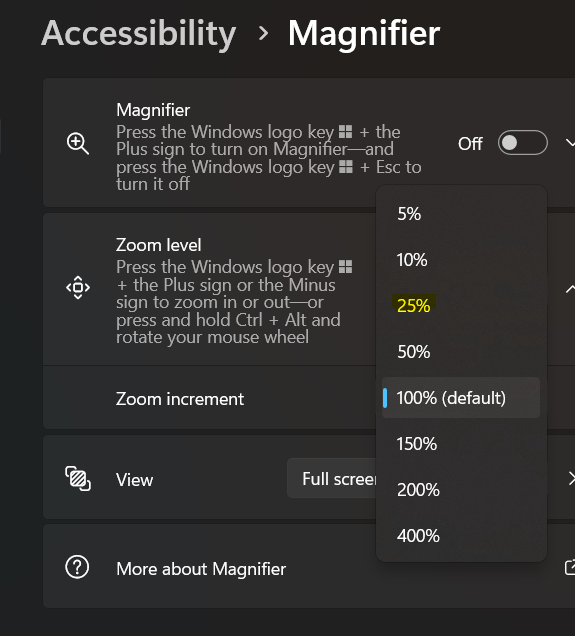 Windows 11 magnifier options? - Microsoft Q&A