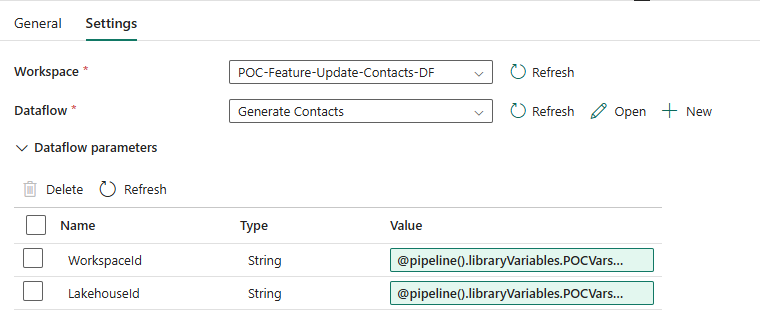 How to parameterize Dataflow WorkspaceId and LakehouseId from Pipeline in Fabric - Microsoft Q&A