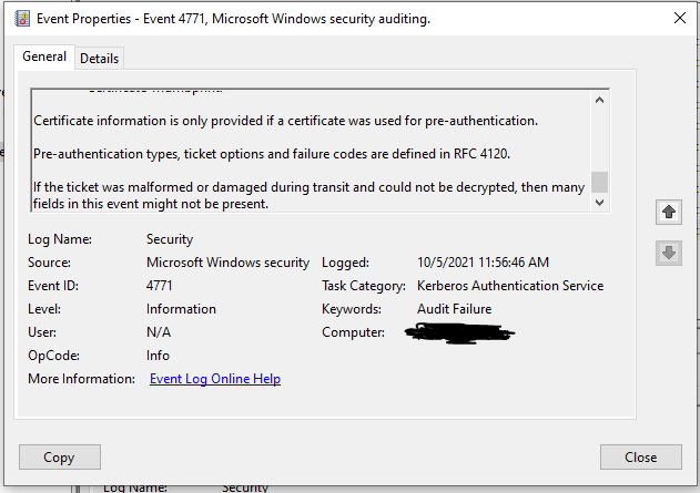 Event 4771: Kerberos pre-authentication failed - Microsoft Q&A Event 4771: Kerberos pre-authentication failed - Microsoft Q&A
