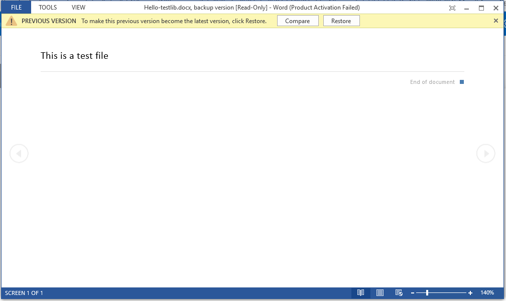 Getting An Error When Trying To Access Previous Versions Of A File On 6114