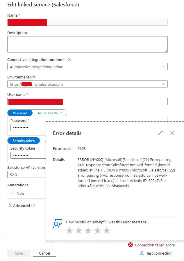Azure Data Factory not authenticating to Salesforce - Microsoft Q&A
