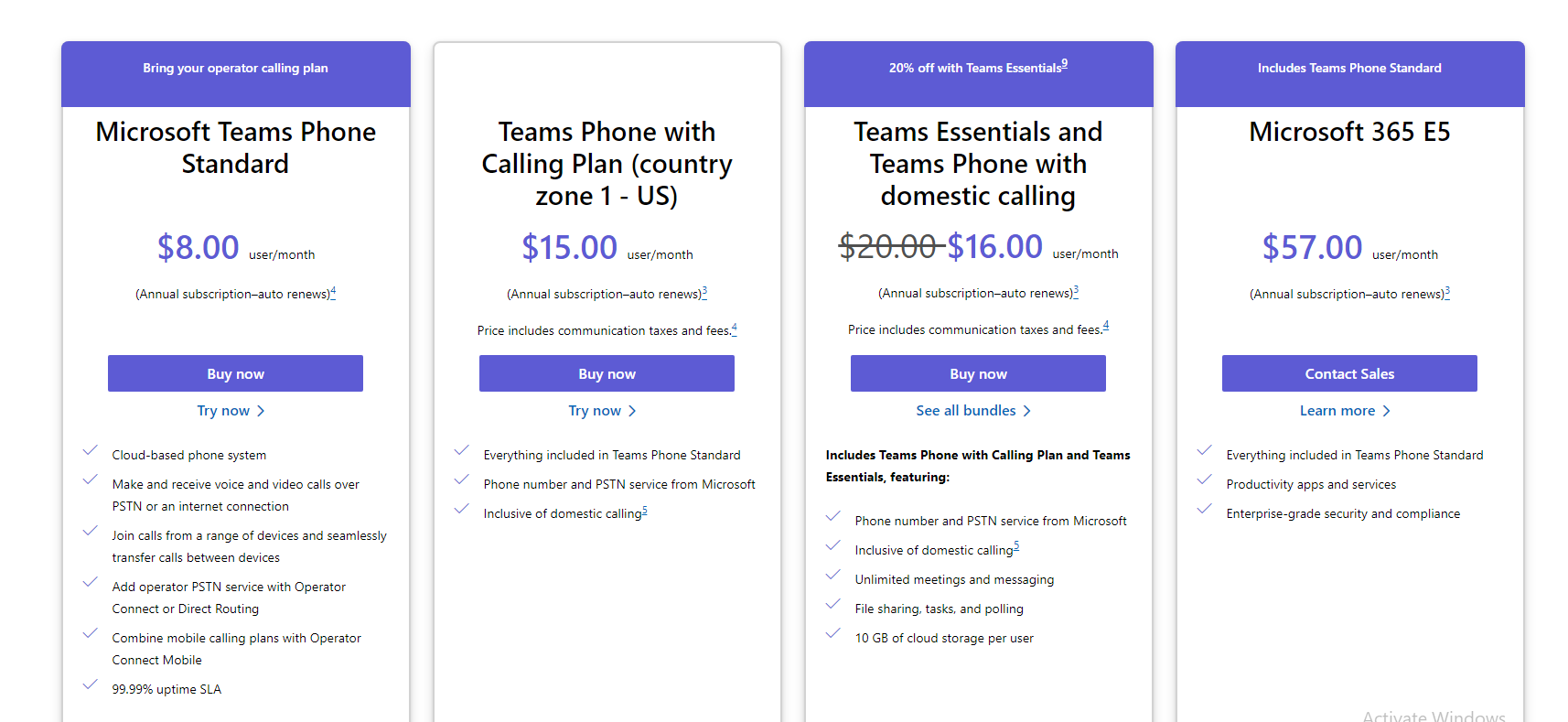 Not able to get pricing on Microsoft Teams Domestic Calling Plan for US ...