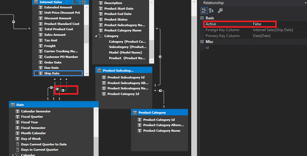 Ssas Tabular Model Multiple Relationship Between The Objects Microsoft Qanda