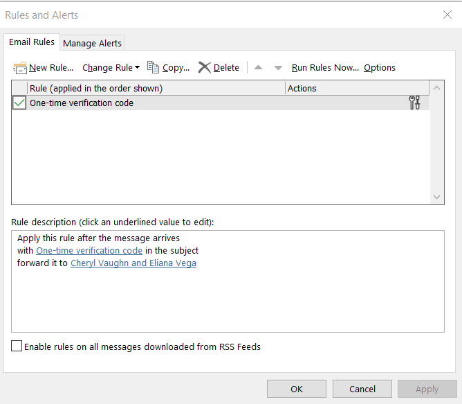 how come my forwarded messages through a rule are not showing in sent ...