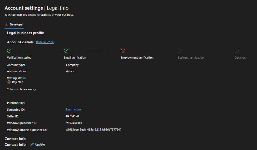 Employment verification rejected, there is no button fix - Microsoft Q&A