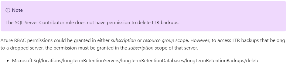 Can Delete For Azure Sql Database Ltr Backups Be Disabled Microsoft Qanda 8219
