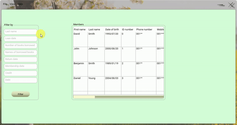 Datagrid Row Filter Based On User Inputs Without Use Linq Commands In