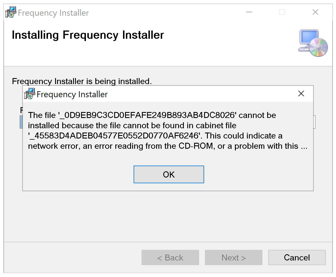 Windows Installer Error 1334 - From attempt to to create an MSI for a ...