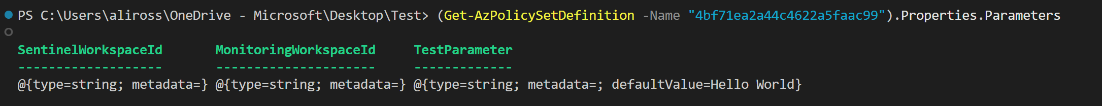 Policy Paramter Value Showing Null While Running Through Powershell 5721