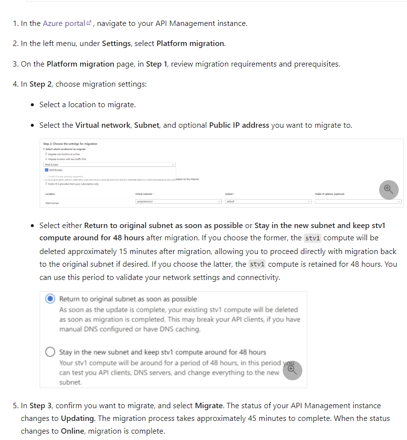 Azure APIM STV1 to STV2 Migration - Microsoft Q&A