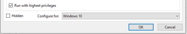Scheduled Task Run With Highest Privileges Not Working On Server 2012