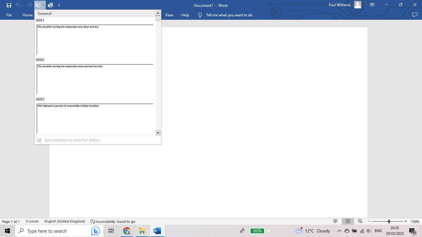 Autotext in Word - Microsoft Q&A