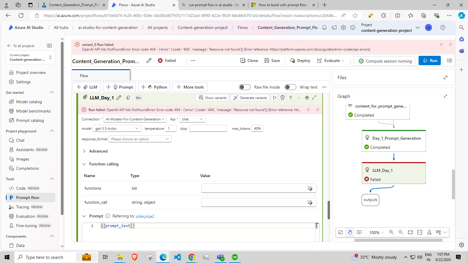 Why Prompt Flow Llm Node Is Not Allowing Connections To Deployed Models