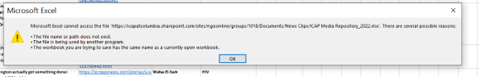 Microsoft Excel cannot access the file: HELP nothing is working to allow me access - Microsoft Q&A