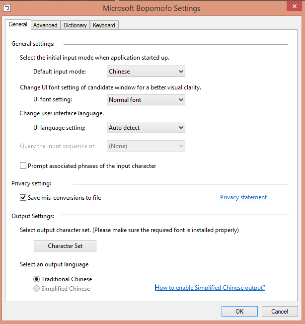 Enabling Simplified Chinese Ouput for the Microsoft Bopomofo IME ...