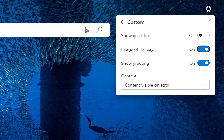 How to get the Bing Image of the day on the opening screen of the NEW ...