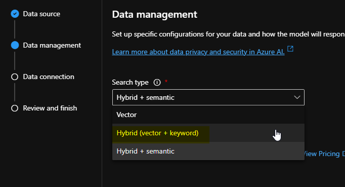 Unable to Enable Vector Search in Azure OpenAI Chat Playground for Azure AI Search Data Source ...