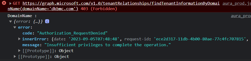 An error occurred in the API used as a domain name to find the external ...