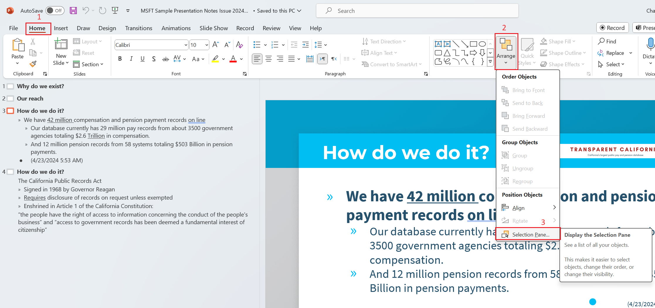 PowerPoint 2021 showing some notes in Outline View but not all - how to ...