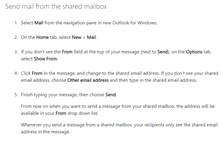 Adding shared mailbox as sender - Microsoft Q&A
