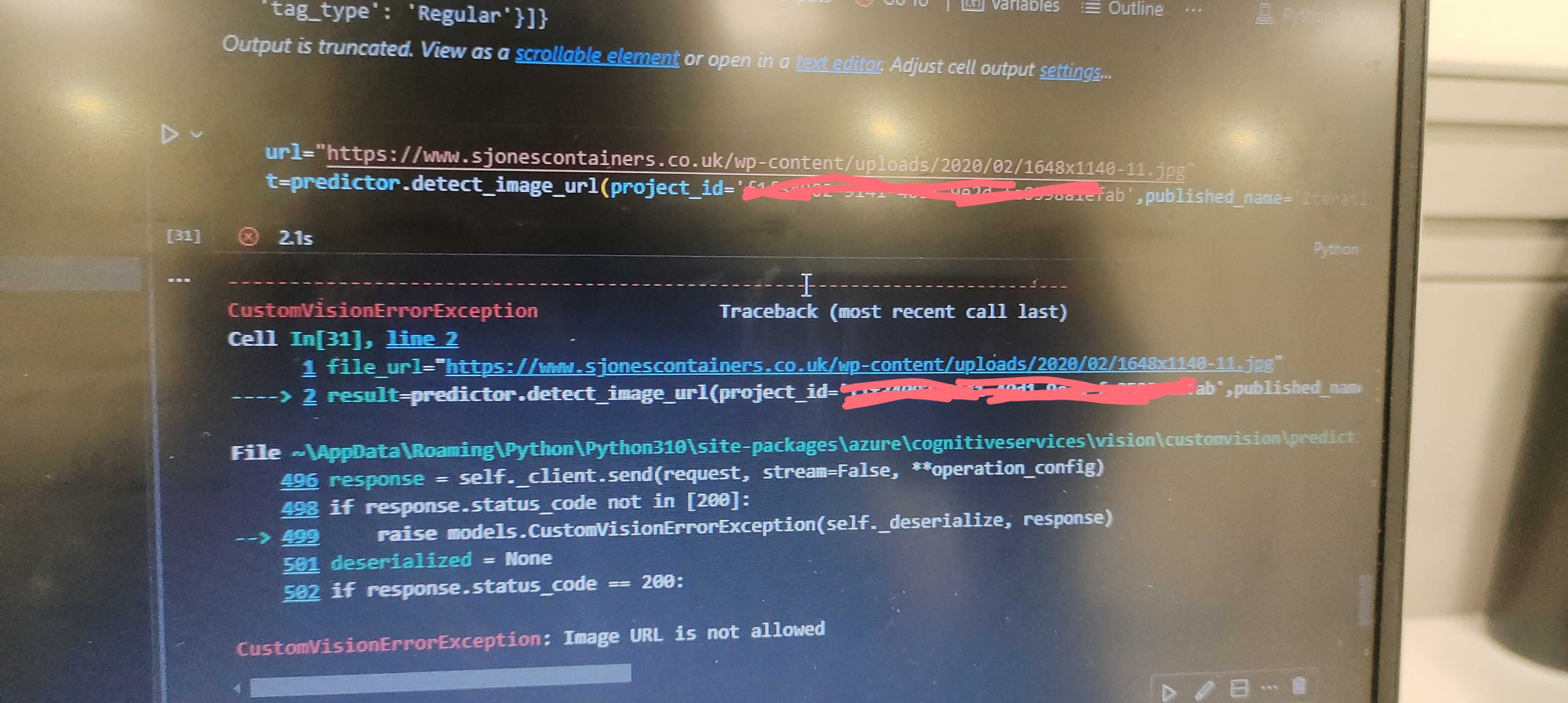 Not Able To Use Azure Custom Vision Api For Url Inferencing Microsoft Qanda