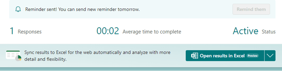 Microsoft Forms - Does the "Send reminder to all of your recipients ...