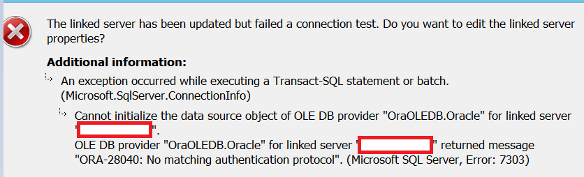 How To Solve Ora 28040 Error No Matching Authentication Protocol Sql Server 2012 Microsoft Qanda