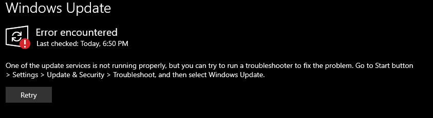 Windows update disabled in services. - Microsoft Q&A