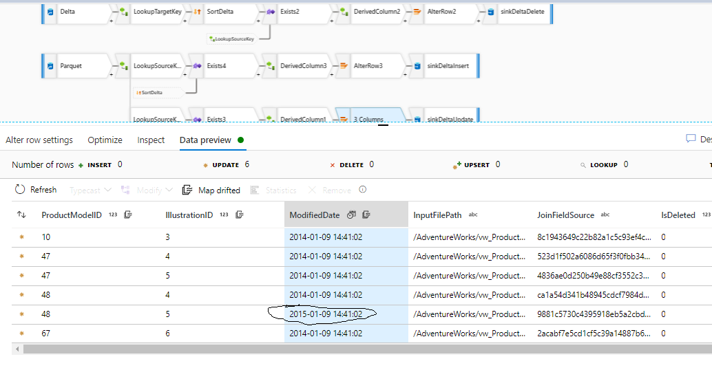 Alter Row - update issue - Microsoft Q&A