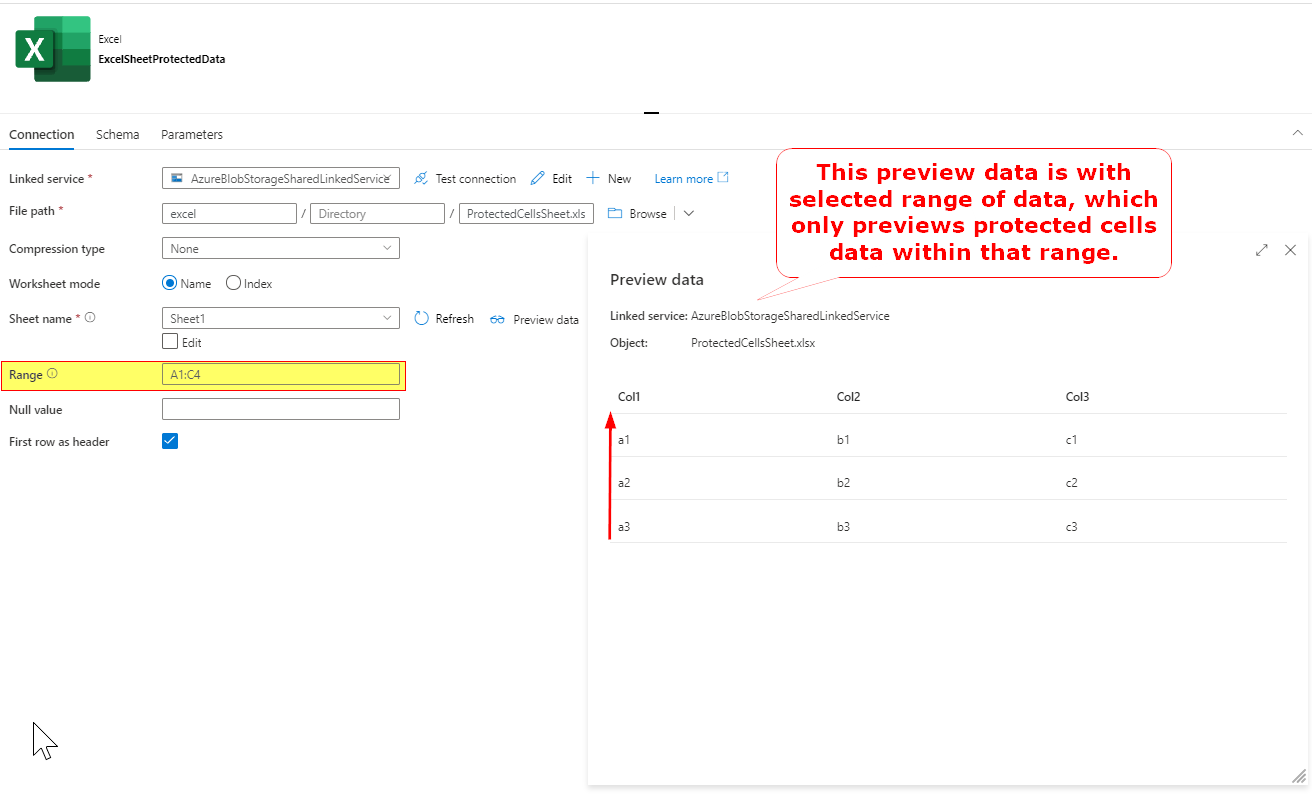 Reading A Protected Excel Sheet Using Copy Data Activity And Handling Null Values Microsoft Qanda
