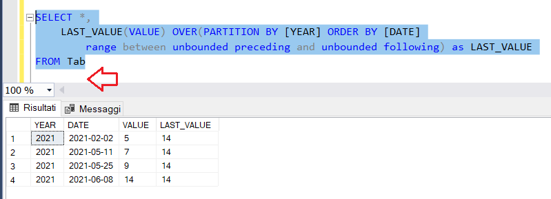 Understanding the LAST_VALUE() behaviour - SQL Server 2019 - Microsoft Q&A