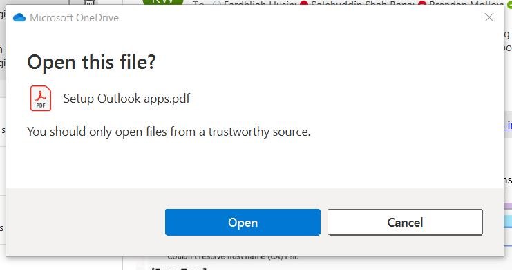 Microsoft Team / OneDrive - you should only open files from a ...