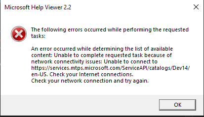 Use of Help Viewer in Visual Studio 2015 to select DialogBox ...